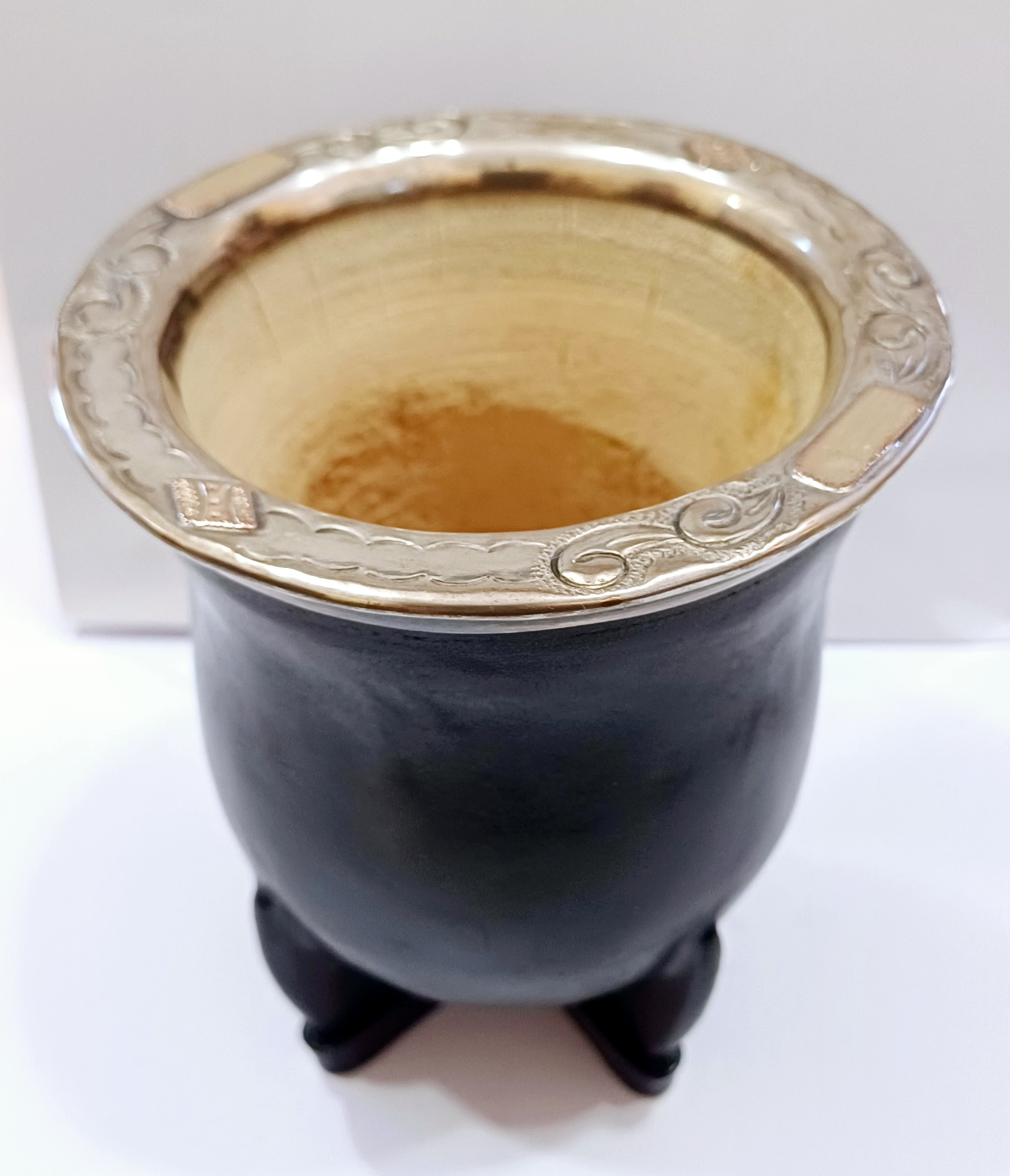 Mate Poro Modelo Camionero boquilla de plata y oro – María Jesús Joyas