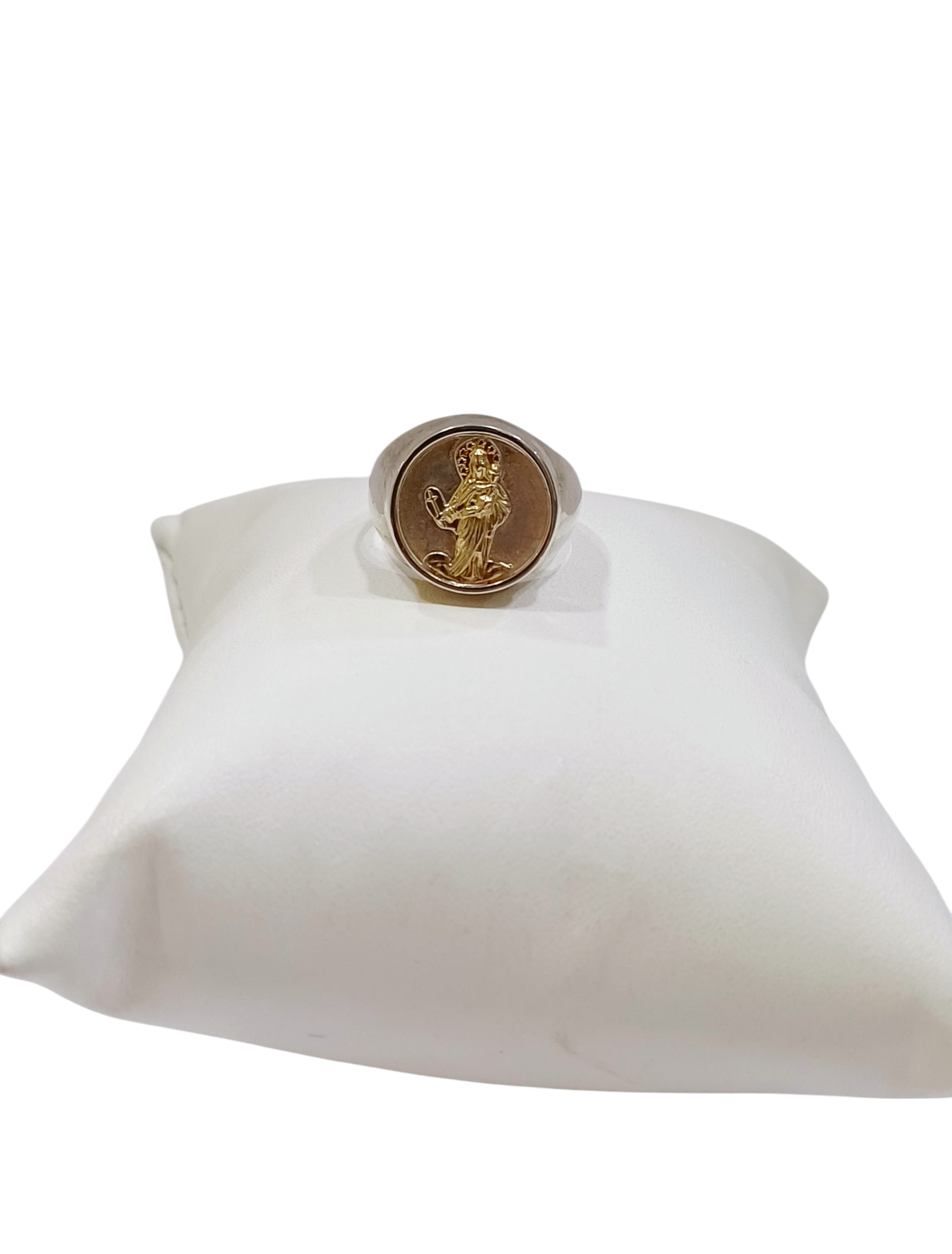 Anillo Maria Auxiliadora plata y oro – María Jesús Joyas