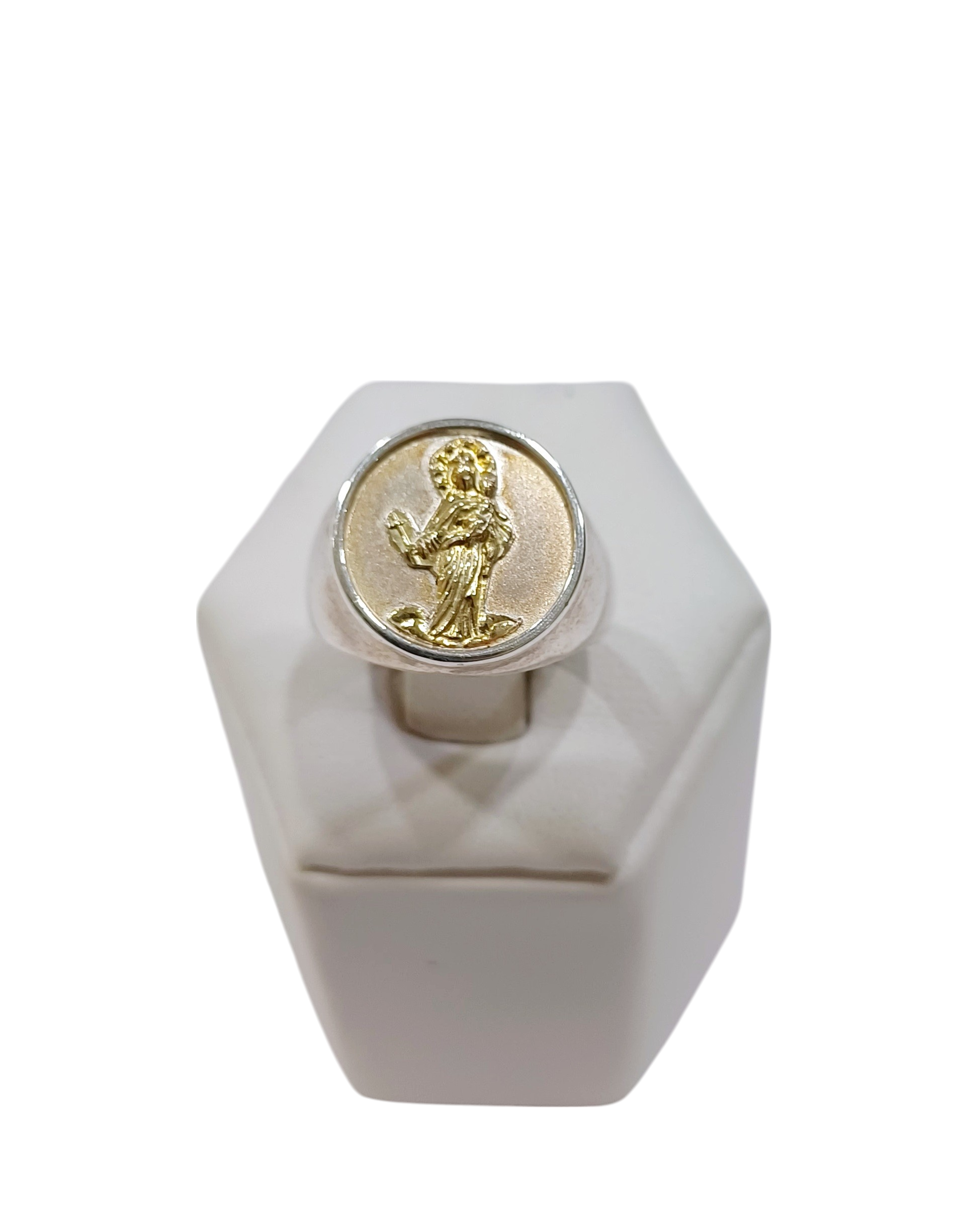 Anillo Maria Auxiliadora plata y oro – María Jesús Joyas